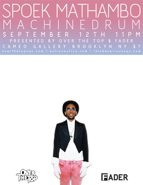 NYC: Spoek Mathambo Plays Cameo Gallery on Sunday | The FADER