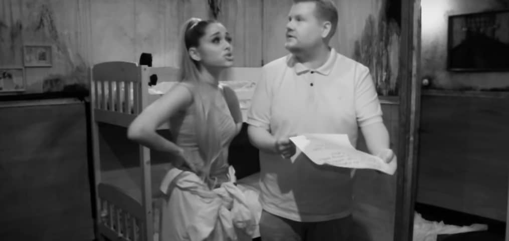 Watch Ariana Grande and James Corden get scared shitless at a haunted ...